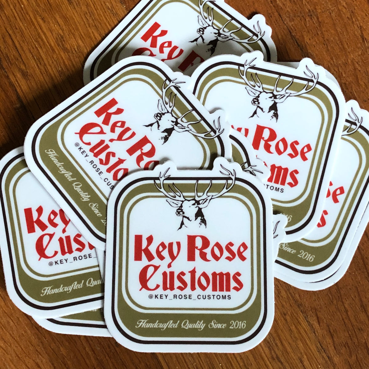 Stag KRC logo sticker – Key Rose Customs